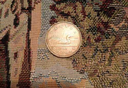 Монета 1 доллар канада, 1989г