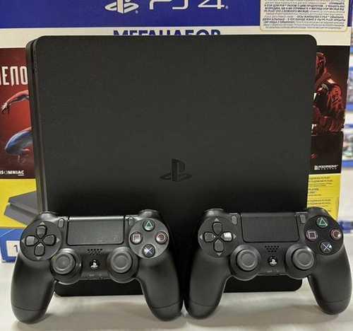 Sony playstation 4 slim+2джойстика+10игр+гарантия