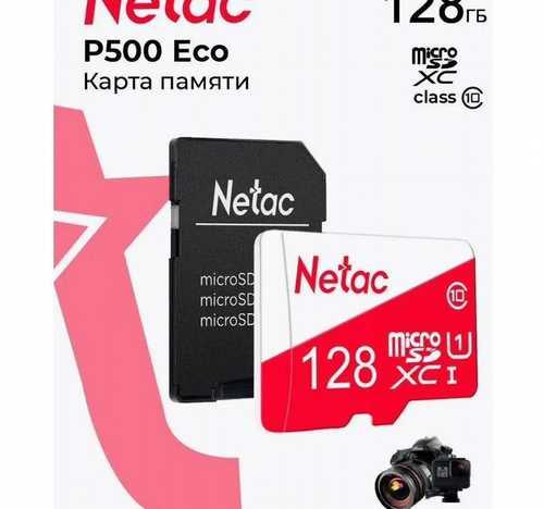 Карта памяти Micro-sdxc Netac 128Gb class 10 с ада