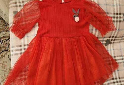 Платье для девочки красное 116