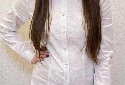 Блузка женская белая приталенная