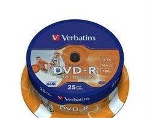 Verbatim Диск DVD-R 4,7Gb 16x Cake Box Printable