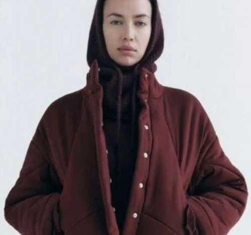 Пуховик zara бургунди