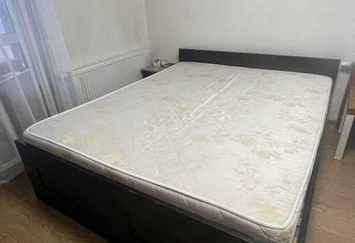 Кровать двухспальная 160 200 IKEA с матрасом