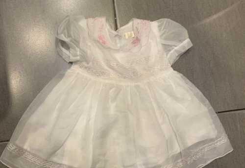 Белое нарядное платье для девочки (2 года)