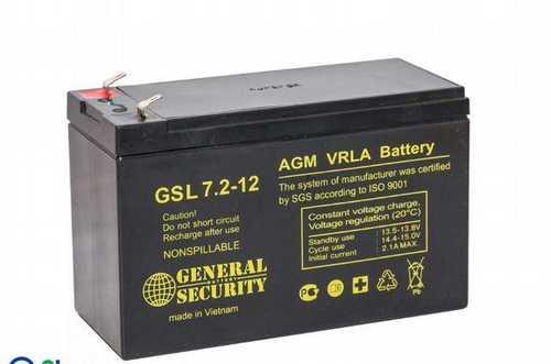 Аккуму Pb General Security GSL7.2-12 F2 (12V 7,2A)