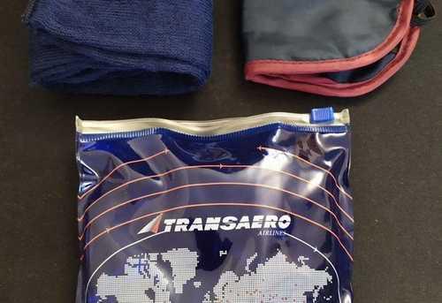 Transaero трансаэро дорожный набор (носочки+маска)