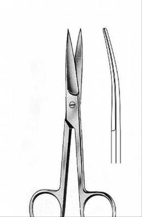 Ножницы изогнутые остроконечные 140 мм (нержавеюща