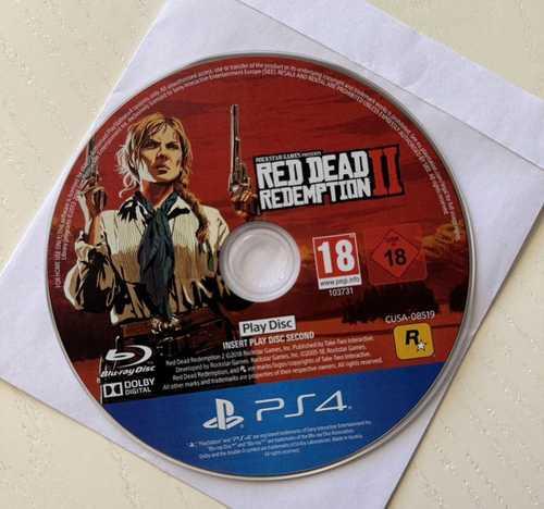 Игровой диск RDR 2 ps4