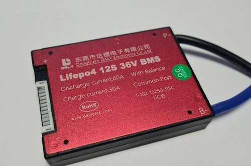 Плата контроля BMS lifepo4 12S 38.4V 60A