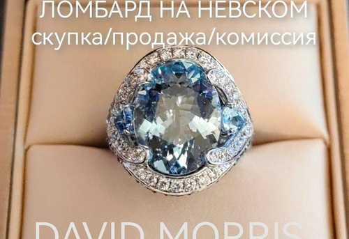 David Morris золотое кольцо c бриллиантами аквамар