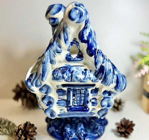 Избушка ночник гжель