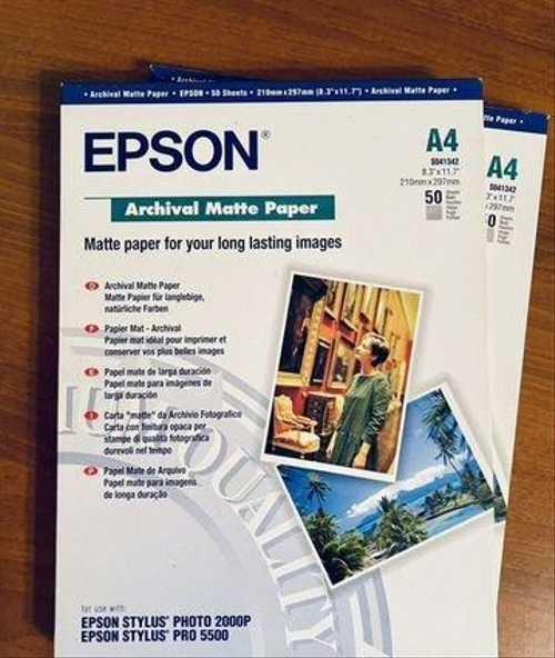 Фотобумага Epson Glossy & Matte для принтера