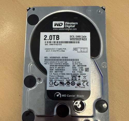 Hdd 3.5 2tb SATA3 WD2002faex Caviar Black