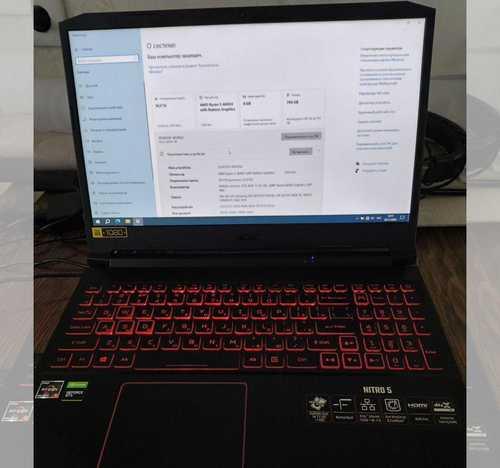 15.6" Acer Nitro 5 AN515-44, Ryzen 5, RAM 16ГБ, 750 ГБ, GeForce GTX 1650 Ti 4 ГБ