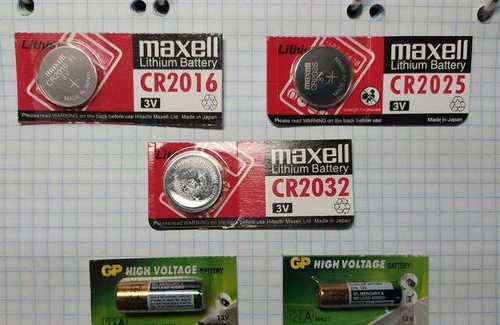 Элементы питания Maxell CR2032, Cr2025, CR2016