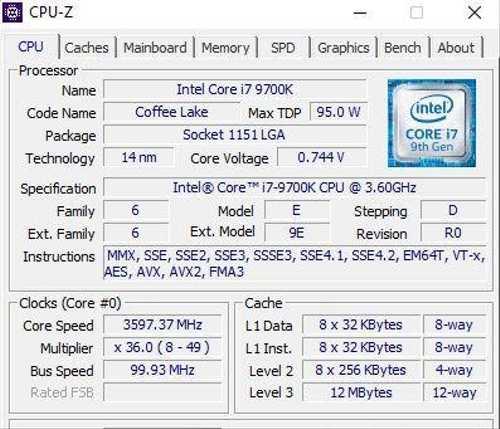 Процессор intel core i7 9700k + материнка