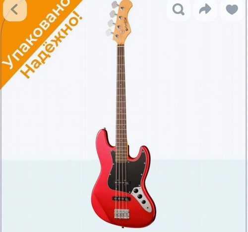 Бас-гитара JB80RA, красная, Prodipe