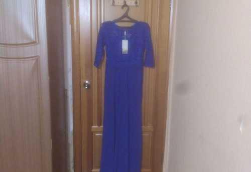 Вечернее платье 46 размера в пол синее
