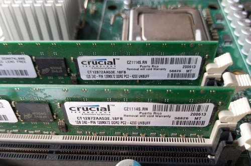 Память ddr2 Crucial 1gb pc2-4200 unbuff