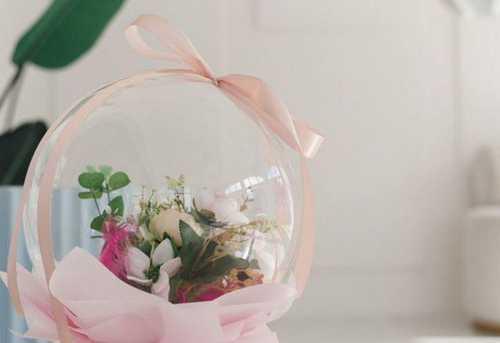 Цветы в шаре оригинальный подарок