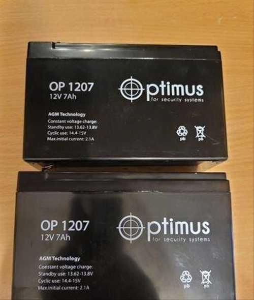 Аккумуляторная батарея для ибп Optimus OP 1207 2шт