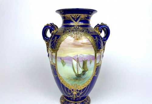 Антикварная ваза Noritаkе, фарфор, роспись, клеймо