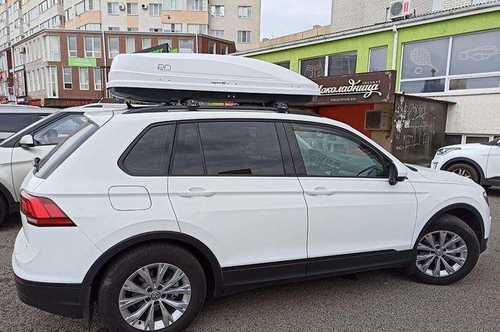 Автобокс Магнум 390 белый глянец на Tiguan