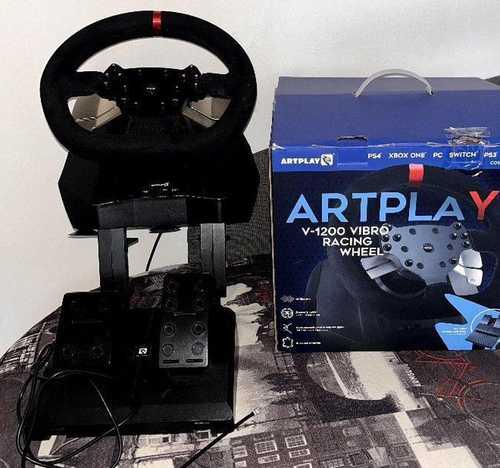 Игровой руль artplays v 1200 vibro racing wheel