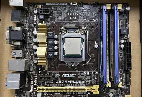 Материнская плата Asus z87m-plus+процессор i5 4670