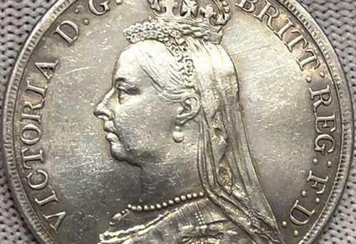 1 крона 1890 года Великобритания яркая монета