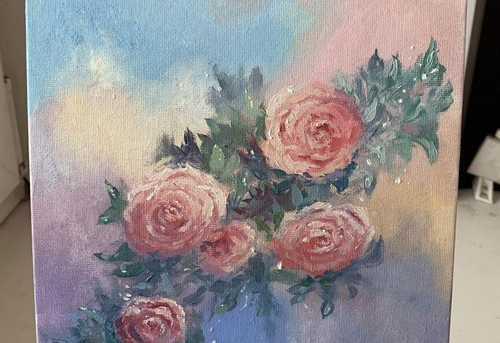 Картина маслом "Розы"