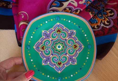 Тарелка декоративная татарский орнамент сувенир