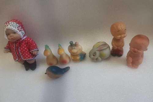 Игрушки резиновые куклы СССР лягушка дутыш