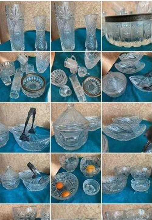 Хрустальная посуда, керамика,стеклянные,медная