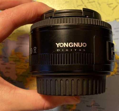 Объектив yongnuo 50mm for canon 1.8