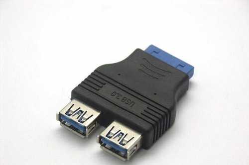 Переходник USB 3.0 20pin (мат. плата) -) 2USB 3.0