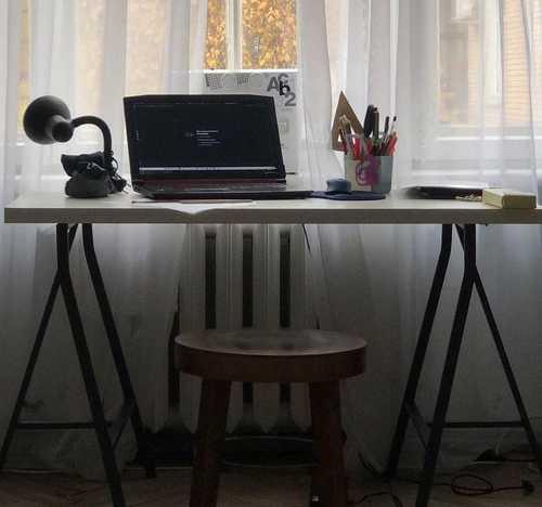 Столешница IKEA linnmon с подстольем lerberg