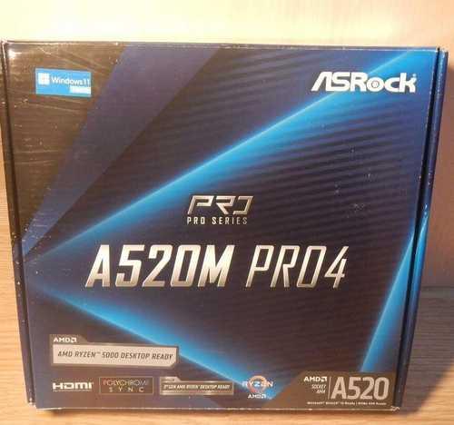 Asrock A520M PRO4, SocketAM4, AMD A520, mATX