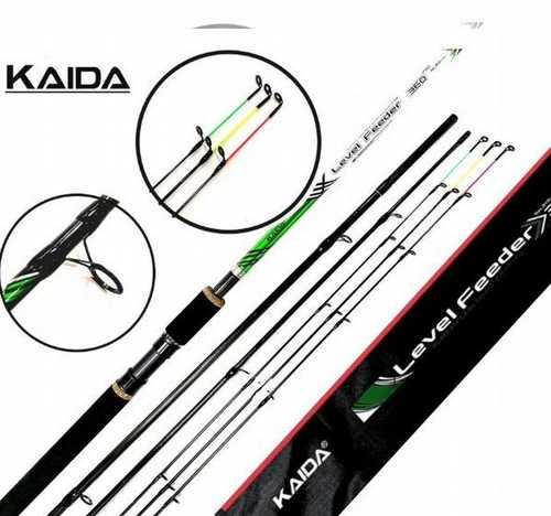 Фидер Kaida Level Feeder 390см тест 40-120гр