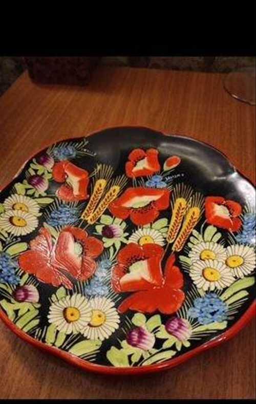 Настенная тарелка СССР ручной работы
