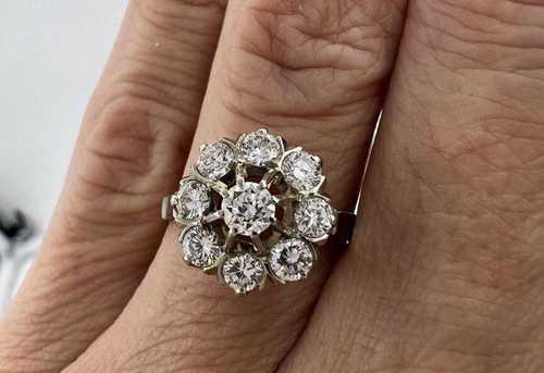 Золотое кольцо с бриллиантами малинка СССР 583пр