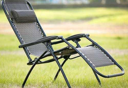 Шезлонг - кресло раскладной до 150 кг коричневый