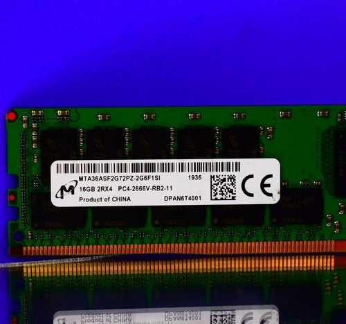 Память 16GB DDR4 ECC REG micron 2666V