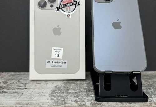 Стеклянный матовый чехол Glass Case для iPhone 13