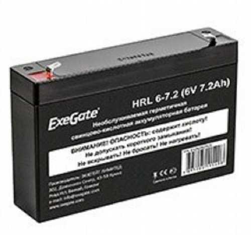 Exegate EX282952RUS Аккумуляторная батарея HRL 6-7.2 (6V 7.2Ah, клеммы F1)