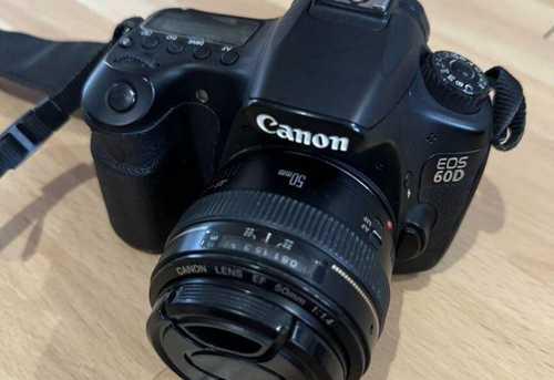 Зеркальный фотоаппарат Canon 60d+2 объек. + сумка