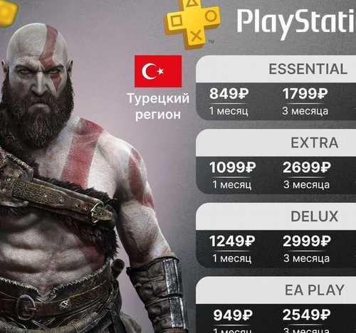 Подписка PS Plus Турция (все тарифы)