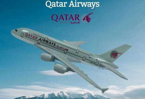 Модель самолета Airbus A380 Qatar Airways длина 14