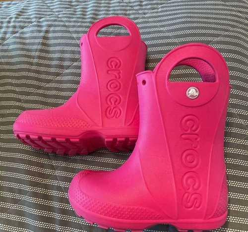 Резиновые сапоги crocs C11, розовые